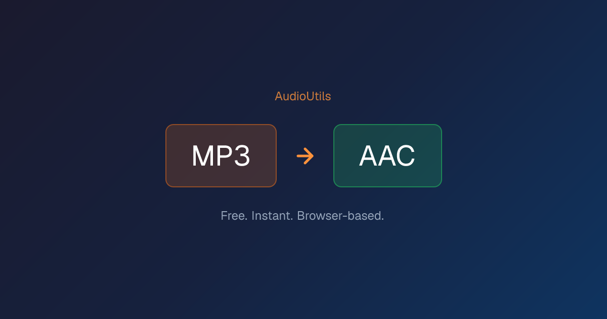MP3 to AAC Converter — Free, Online, No Upload | AudioUtils